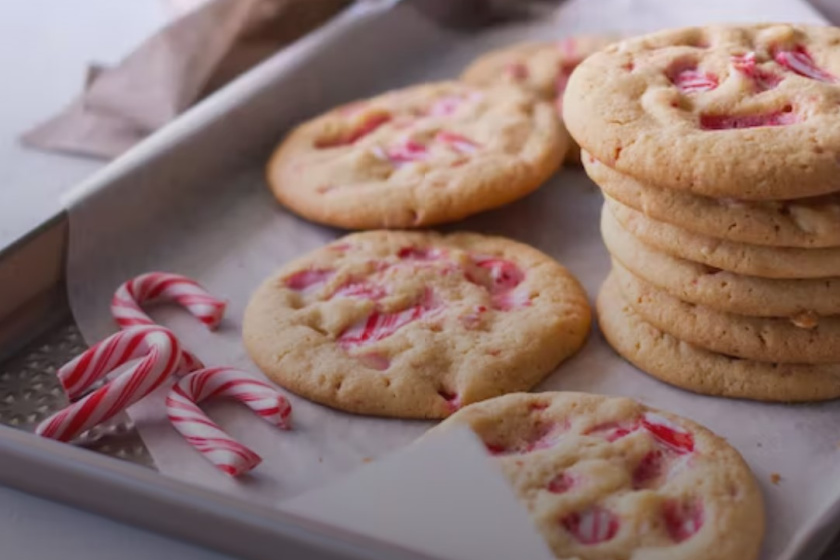 This recipe for White Choc and Candy Cane Cookies (and more) will level ...